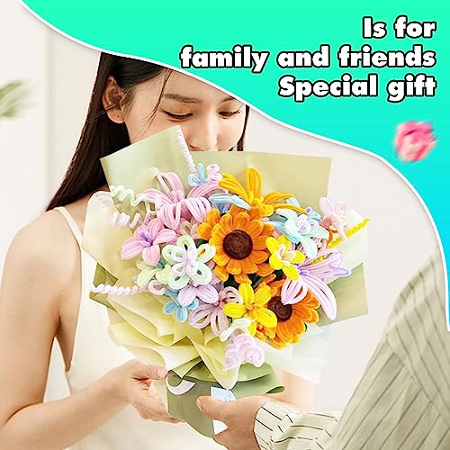 LUNARM 300 PCS Pipe Cleaners, Pipe Cleaners Crafts with Scissors Chenille Stems for Art and Craft Projects, Pipe Cleaners Chenille Stems Creative DIY Decorations (Yellow)
