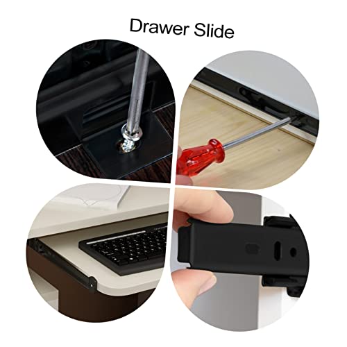 Holibanna 1 Pair Keyboard Rails Keyboard Tray Sliding Rails for Drawers Sliding Keyboard Hardware Keyboard Slide Rail Adjustable Keyboard Slide Desk Rail Rack Computer Office Steel Bracket