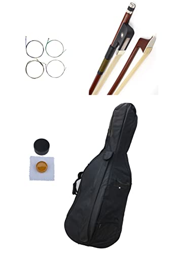 Yinfente advance Cello 4/4 Solid Maple Spruce wood Ebony Cello Parts hand made cello With Cello Bag Bow Black Violincello (blue)