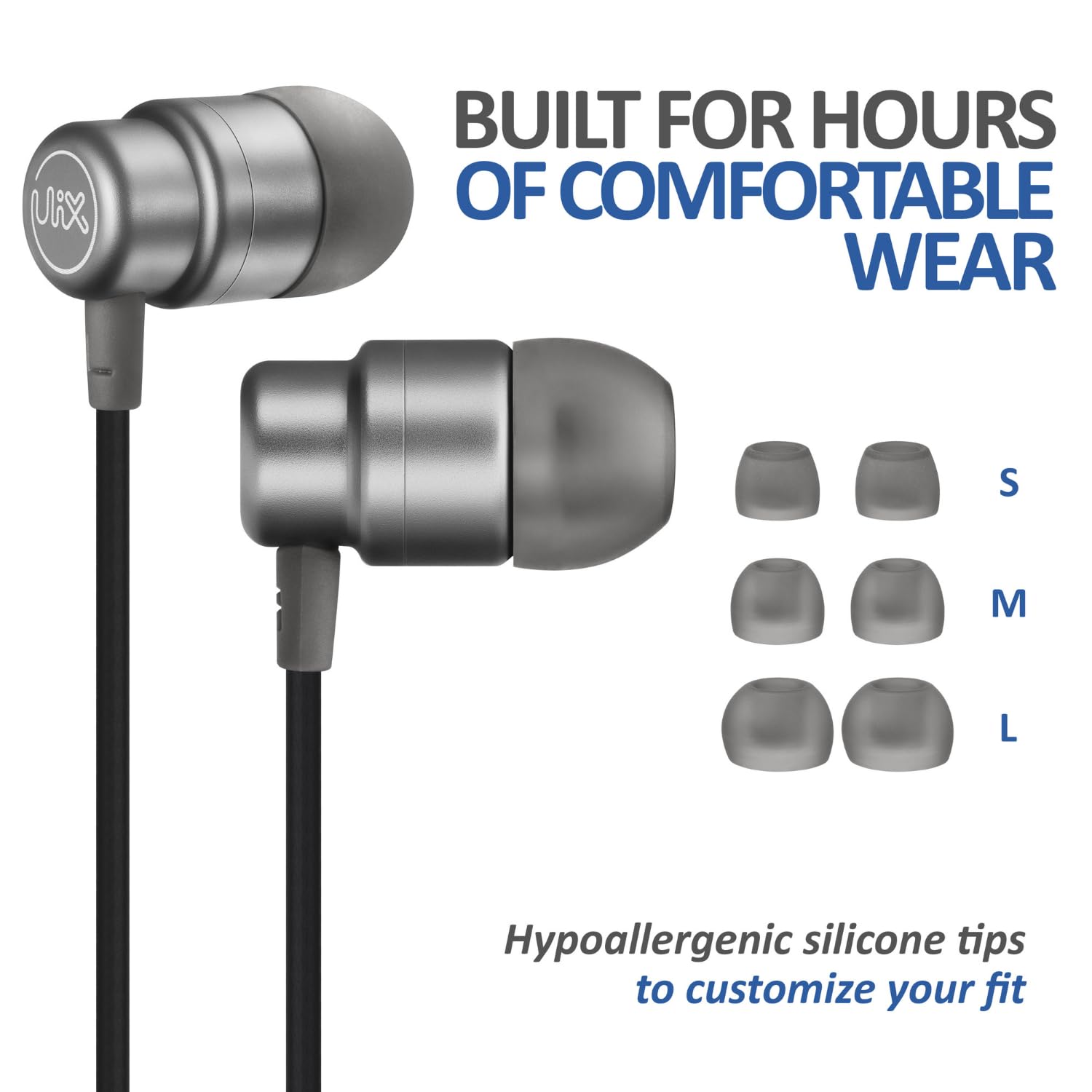 UliX Rider USB C Headphones, 5 Years Warranty, Magnetic USB-C Earbuds for iPhone 16 15 Pro Max Plus Samsung Galaxy S24 S23 Ultra S22 S21 FE S20 Z Flip 3 Fold 4 A53 A54, USB Type C Earphones - Grey