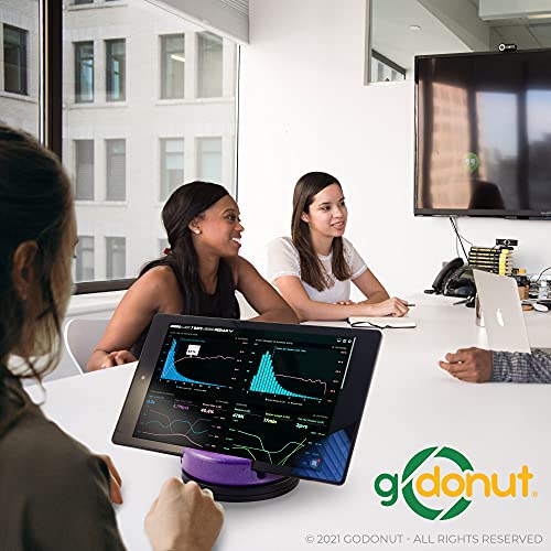 GoDonut Glazed 360 Swivel Phone Stand - Portable Mount Accessory for Travel, Nightstand or Desk- Compatible with Tablet, iPhone & Most Smartphones – Black