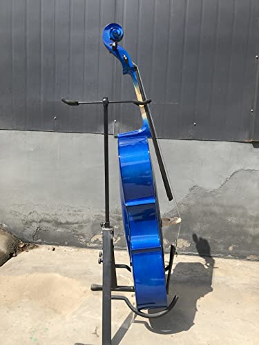 Yinfente advance Cello 4/4 Solid Maple Spruce wood Ebony Cello Parts hand made cello With Cello Bag Bow Black Violincello (blue)