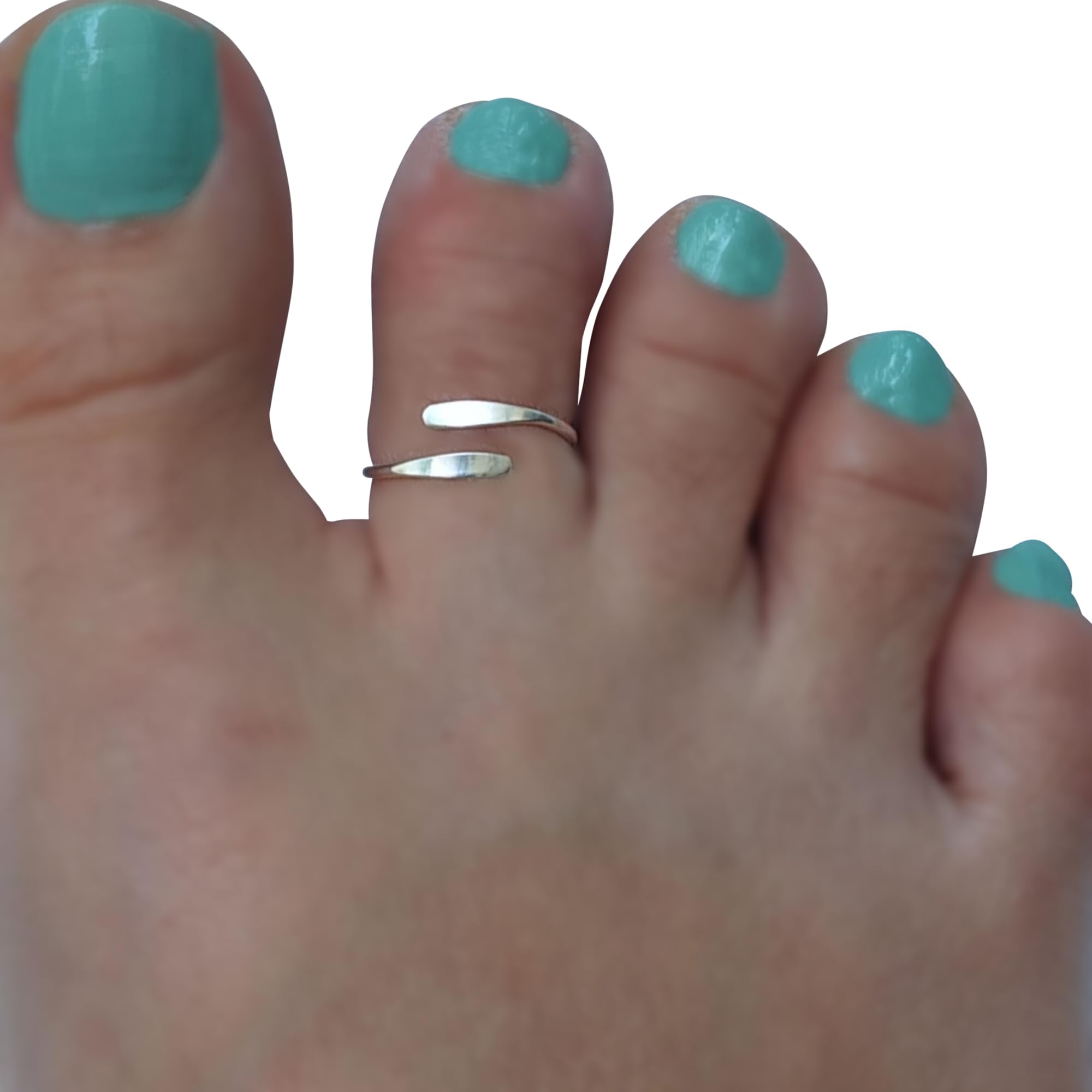 Handmade Silver Wrap Band Adjustable Toe Ring, 925 Sterling Silver, Thin Classic Dainty Open Toe, Pinky or Knuckle Rings for Women, By MiYa Jewelry Creations