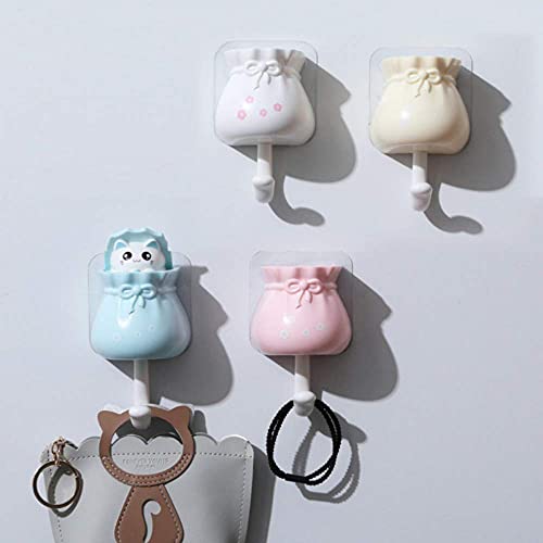 AINIJIA&HOLO Cute Cat in Bag Coat Hook,Key Hook, hat Hook, Towel Bag Scarf Wall Hook,Decorative Wall Hook Wall Hanger Holder for Hanging Coats, Keys, Hats, Luggage and Towels