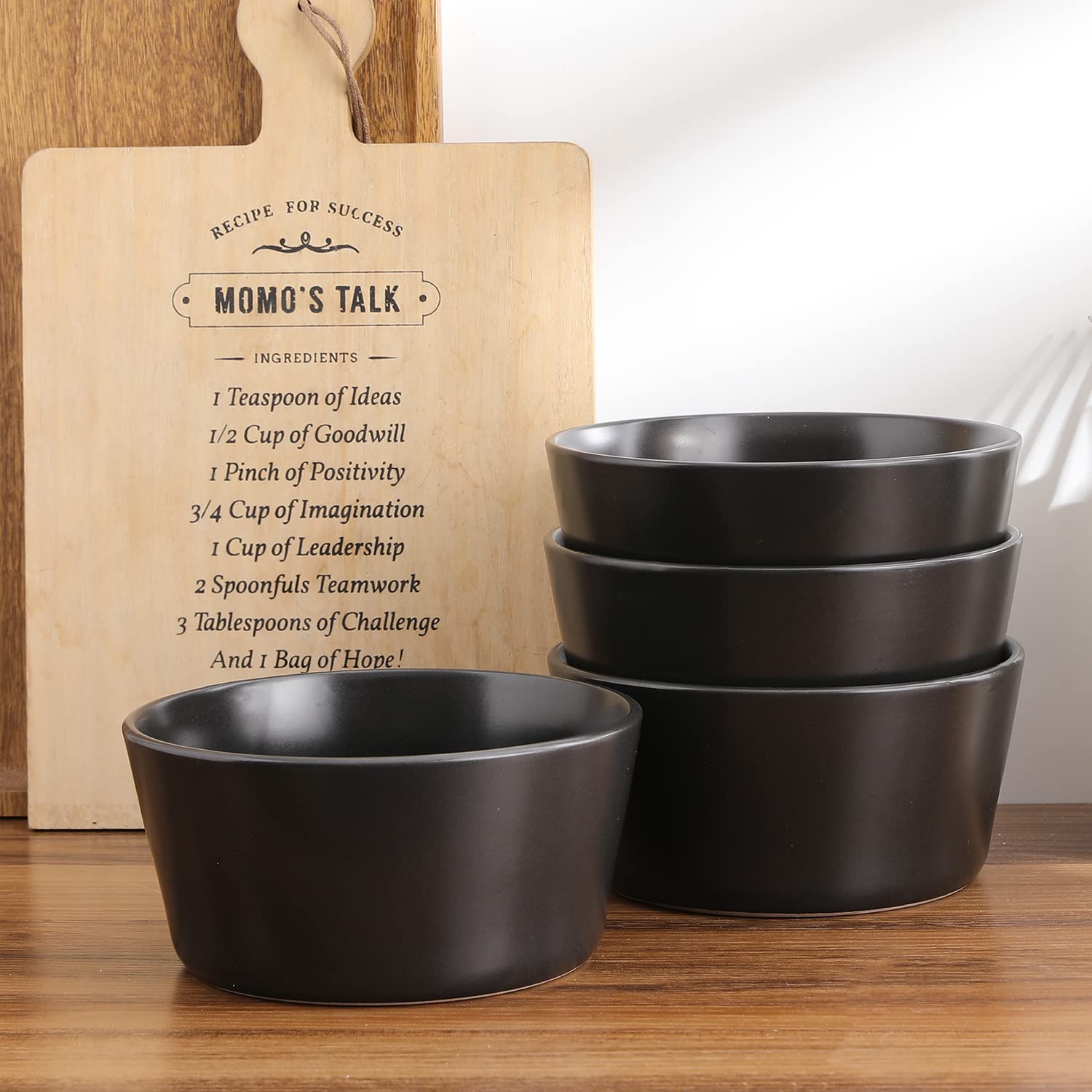 Stone Lain Celina Modern Stoneware 24-Piece Dinnerware Set, Dinner and Salad Plates, Soup Bowls, Dish set for 8, Black