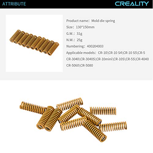 Creality Upgrade 3D Printer kit with Metal MK8 Gray Alloy Extruder + Capricorn Bowden PTFE Tubing(1M) + Bed-Level Spring 1.75mm Filament for Ender 3/3 Pro/CR-10 Series/10S/20/20 Pro Printers