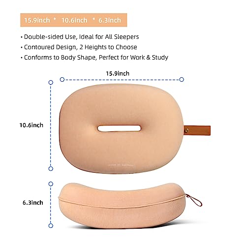 backrobo Lumbar Pillow for Office Chair - Multi-Functional Nap Pillow - Supports Lower Back, Neck, and Head for Complete Relaxation,Ideal for Office, Home, and Traveling (Pink)