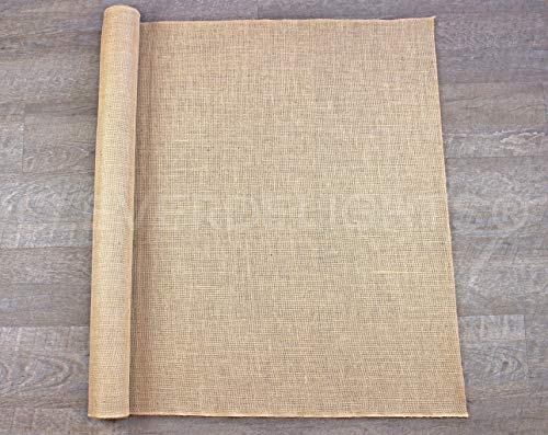 CleverDelights 36" Premium Burlap Roll - 10 Yards - Finished Edges - Tight Weave Natural Jute Burlap Fabric