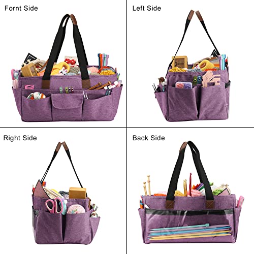 Portable Fundamentals Art Organizer Craft Storage Tote Bag, Multi-Functional Carrying Bag with Multiple Pockets for Crafts, Sewing, Yarn Storage, Medical and Office Supplies Storage