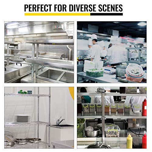 VEVOR Double Overshelf, Double Tier Stainless Steel Overshelf, 36 in. Length x 12 in. Width Double Deck Overshelf, Height Adjustable Overshelf for Prep & Work Table in Kitchen, Restaurant