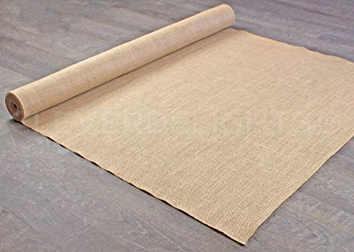 CleverDelights 36" Premium Burlap Roll - 10 Yards - Finished Edges - Tight Weave Natural Jute Burlap Fabric