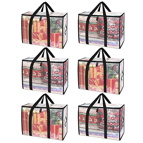 BALEINE 28 Gallon Moving Totes with Reinforced Handles, Heavy-Duty UnderBed Storage Bag for Moving Boxes, Clothes, Travel, Attics (6 Pack, White)