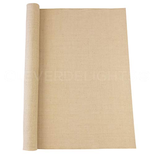 CleverDelights 36" Premium Burlap Roll - 10 Yards - Finished Edges - Tight Weave Natural Jute Burlap Fabric