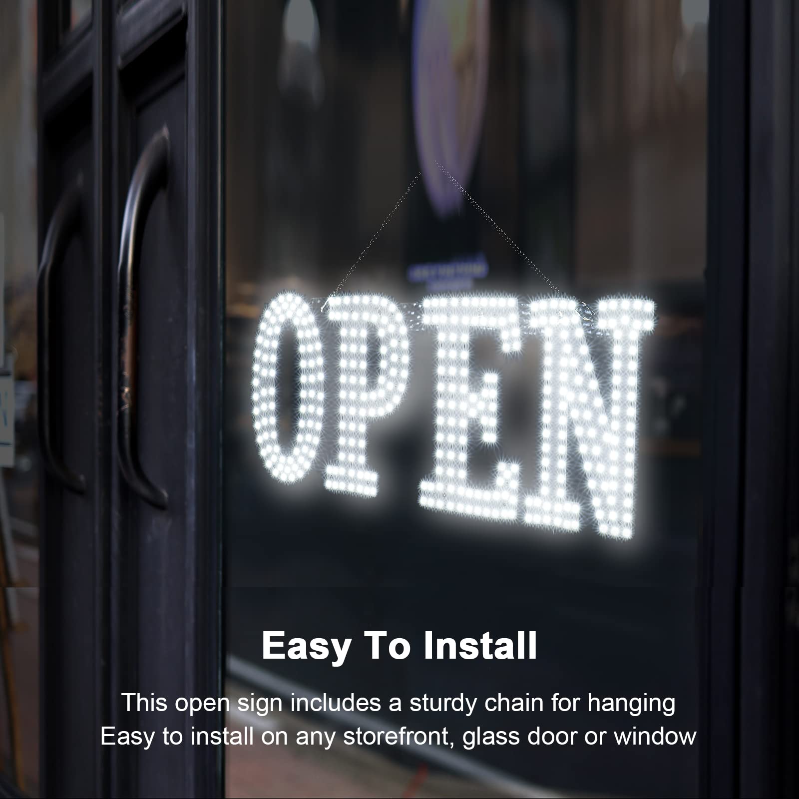 40"x14" Extra Jumbo LED Open Signs for Business, Unique Design Super Bright Open Sign with Chain, High Visibility Open Sign for Stores Bar Hotel Retail Shops Window Salon Office