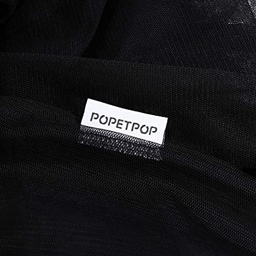 POPETPOP Mesh Birds Cage Seed Catcher + Universal Washable Bird Cage Cover (Black)