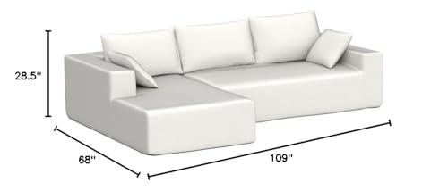 P PURLOVE Modular Sectional Living Room Sofa, Modern Minimalist Style Couch, Upholstered Sleeper Sofa, 2 PC Free Combination, L-Shape (Beige)