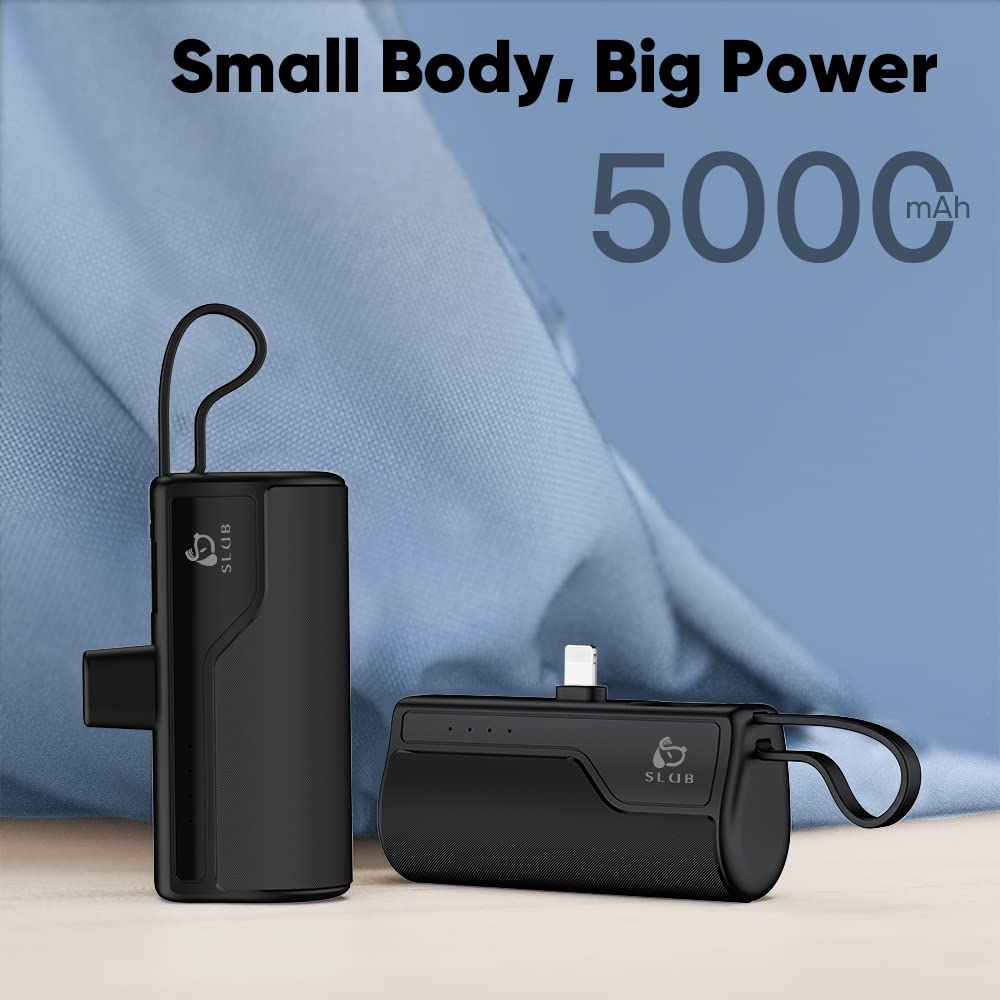 Gankoii iPhone Portable Charger 5000mAh, Mini Power Bank Battery Pack Phone Backup Charger, Small Portable Charger Compatible with iPhone 14/13/ 12/11/ XS Max/XR/X, AirPods, Black