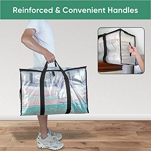 BALEINE 28 Gallon Moving Totes with Reinforced Handles, Heavy-Duty UnderBed Storage Bag for Moving Boxes, Clothes, Travel, Attics (6 Pack, White)