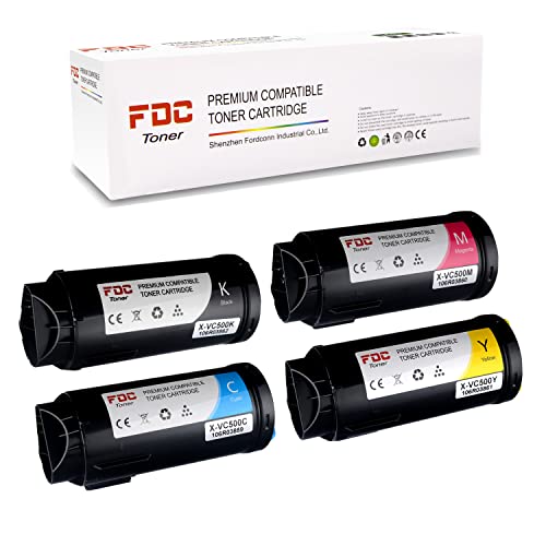 FDC Compatible 106R03862 106R03859 106R03860 106R03861 Toner Cartridges Replacement for Xerox VersaLink C505 C505S C505X C500 C500N C500DN Printers (Color, 4 Pack)