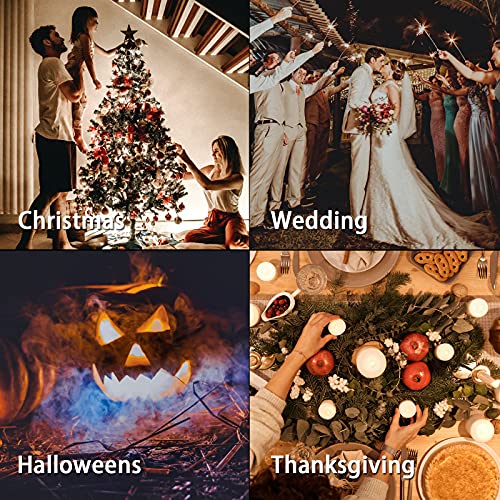 Actpe LED Tea Light Candles with Timer Flickering Flame, 12pcs Battery Operated Realistic Bright Unscented Tea Light Fake Candles for Romantic Wedding Home Xmas Decor Birthday Halloweens, Warm White