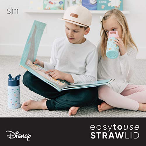 Simple Modern Disney Princesses Kids Water Bottle with Straw Lid | Reusable Insulated Stainless Steel Cup for School | Summit Collection | 14oz, Princess Rainbows