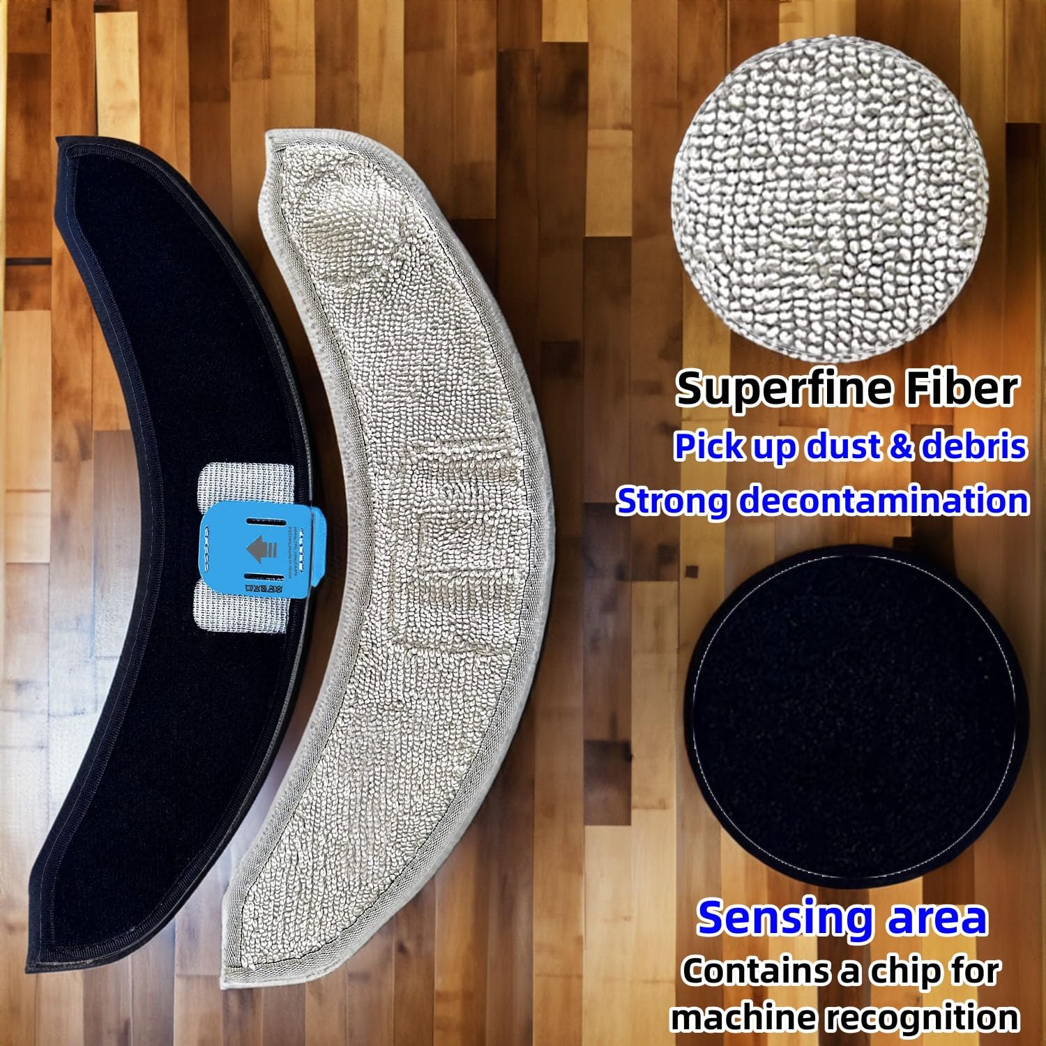 GVMM mop pad Compatible with iRobot Roomba Combo j7/j7+Microfiber Mopping Pad, Washable & Reusable Cleaning Refill Pads (4 Packs)