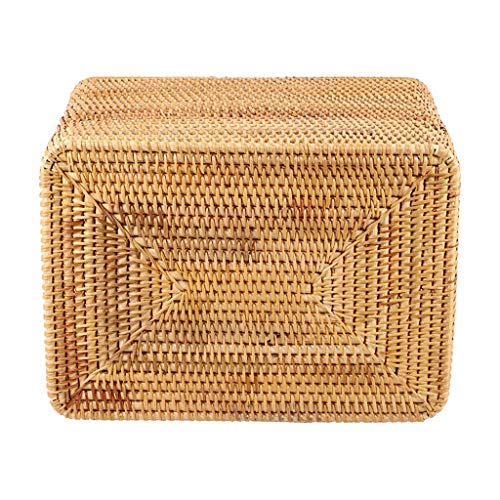 WSZJJ Laundry Basket Rattan Woven Storage Basket Handmade Large Capacity Portable Clothing Storage Box Household,36X26X24cm