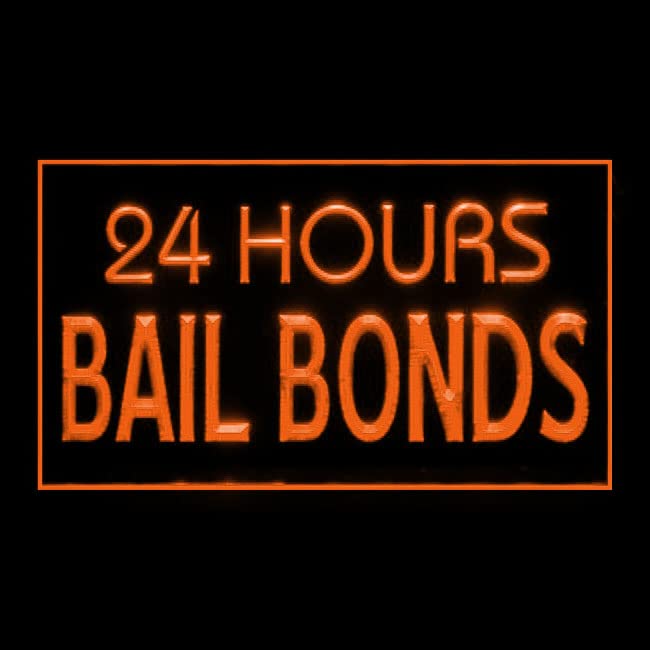 190197 24 Hours Bail Bonds Professional Service Office Shop Open Display LED Light Neon Sign (16" X 12", Orange)