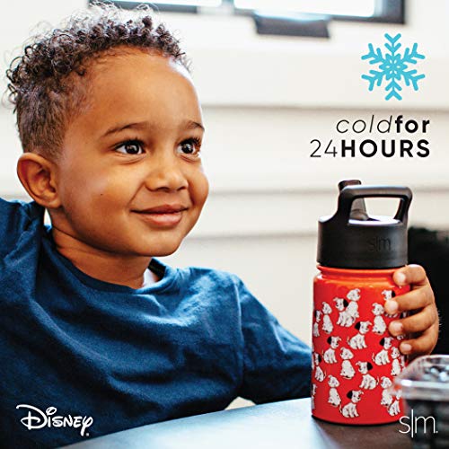 Simple Modern Disney Princesses Kids Water Bottle with Straw Lid | Reusable Insulated Stainless Steel Cup for School | Summit Collection | 14oz, Princess Rainbows