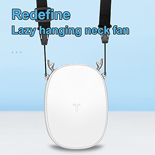 VR-robot Portable Hanging Neck Fan, Hands Free Air Cooler USB Rechargeable Personal Wearable Cooling Neck Fan, Adjustable Lanyard 3 Speed Mini Handheld Fan for Office,Camping,Travel,Outdoor