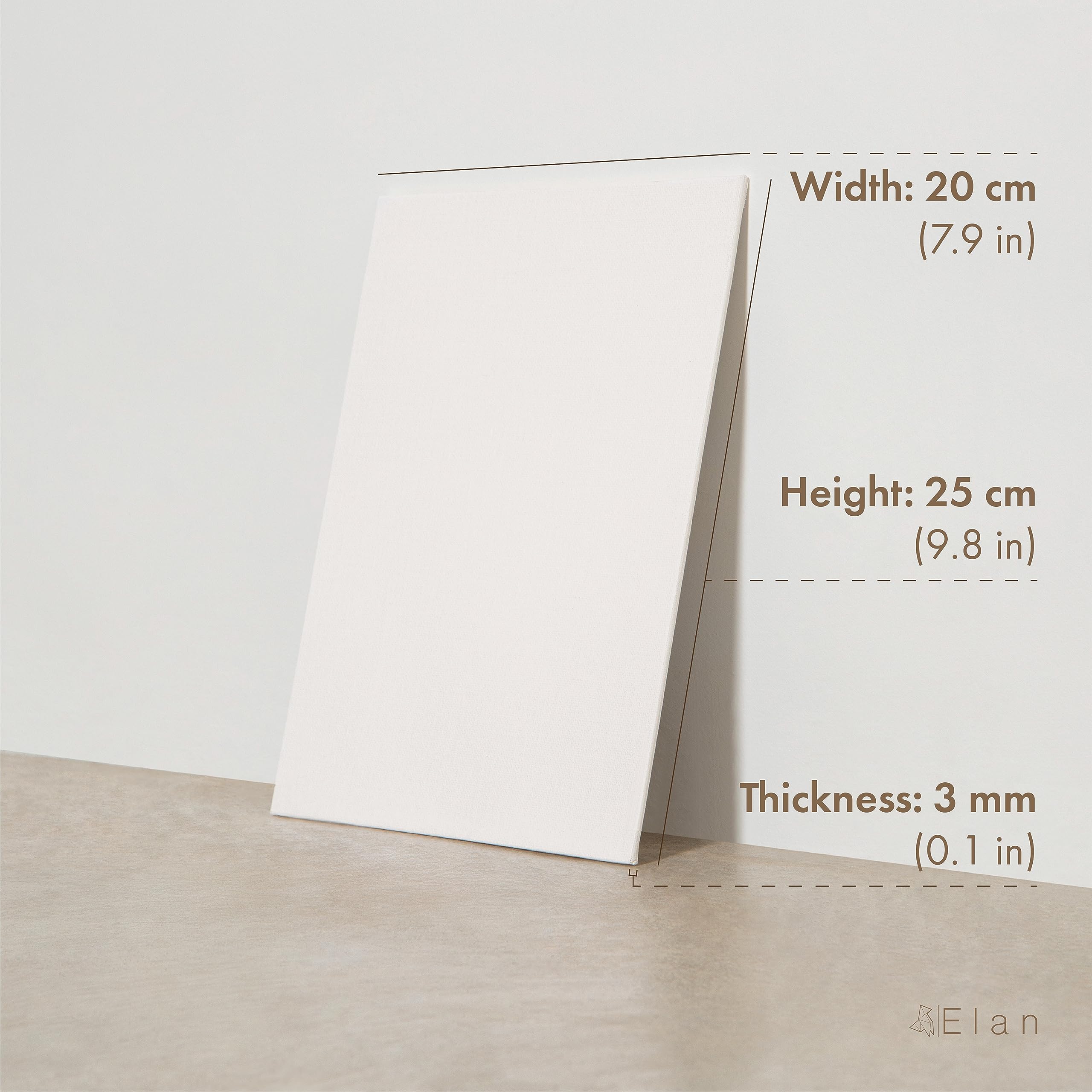 Elan Cotton Canvas Panels 8x10, 12-Pack Canvas Boards for Painting, Painting Canvas, Canvases for Painting, Art Board Bulk, Art Canvas Board, Blank Canvas Panel, Plain Canvas Board Art Canvas Panels