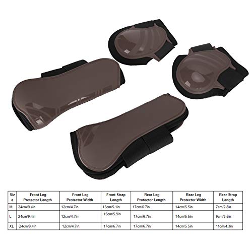 Horse Leg Protector PU Horse Front Hind Leg Boots Horse Riding Boots Pony Shock Absorbing Show Competition Leg Protection[Brown L] Hip & Joint Care