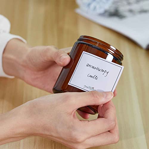 PrettyCare 24 Pack 8 OZ Amber Candle Jars for Making Candles, Round Glass Jar with Lids Leakproof Containers for Food Storage, Canning Jar for Spice, Liquid, Powder, Lotions