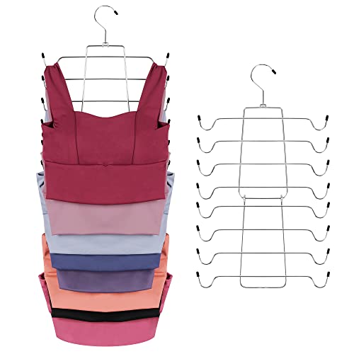 ZEDODIER Tank Tops HangersďźBra Hanger 2 Pack Metal Space Saving Hanger Closet Organizer for Tank Tops, Bras, Camisoles, Scarfs or Belts