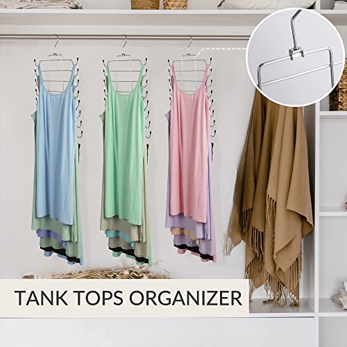 ZEDODIER Tank Tops Hangers,Bra Hanger 2 Pack Metal Space Saving Hanger Closet Organizer for Tank Tops, Bras, Camisoles, Scarfs or Belts