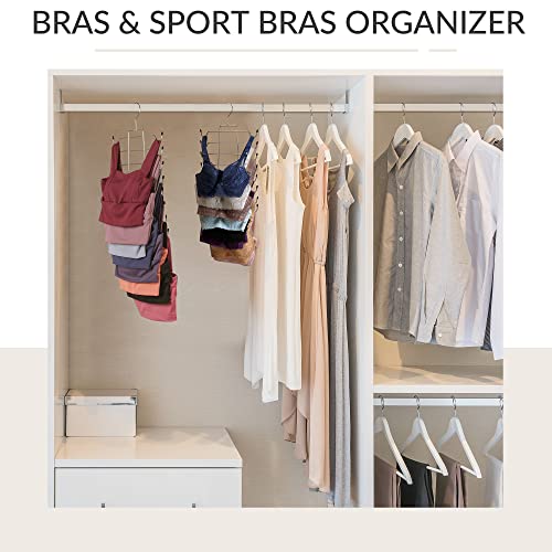 ZEDODIER Tank Tops Hangers,Bra Hanger 2 Pack Metal Space Saving Hanger Closet Organizer for Tank Tops, Bras, Camisoles, Scarfs or Belts