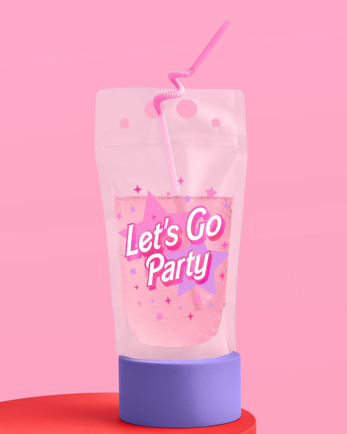 xo, Fetti Let's Go Party Pink Drink Pouches - 16 count | Pink Birthday Party, Bachelorette Drinkware, Cute Party Cups