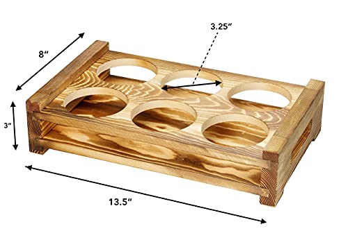 Mloxy Whiskey Glass Server Universal | Drink Carrier Six Glass Holder| Rustic Wood Bar Serving Tray | Server Tray for Home & Bars | 13.5x8x3β Bar Tray | Whiskey Serving Tray | Drink Caddy