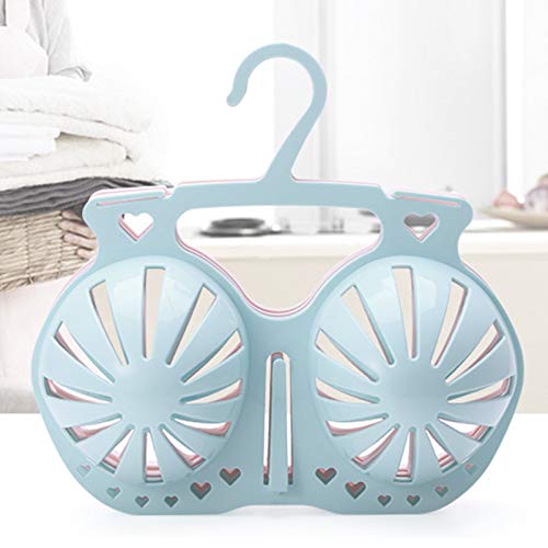 Clothes Hanger, 2Pcs Household Anti-Deformation Bra Drying Rack Seamless Non-Slip Vest Hanger - Blue