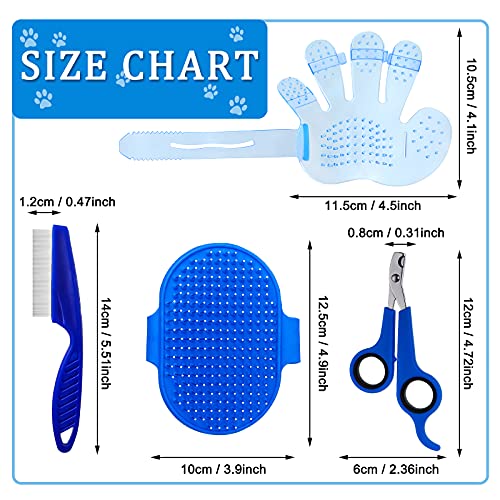 4 Pieces Bunny Grooming Kit with Rabbit Grooming Brush Pet Hair Remover Pet Nail Clipper Pet Comb Shampoo Bath Brush with Adjustable Ring Handle for Rabbit Hamster Bunny()