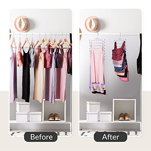 ZEDODIER Tank Tops Hangers,Bra Hanger 2 Pack Metal Space Saving Hanger Closet Organizer for Tank Tops, Bras, Camisoles, Scarfs or Belts