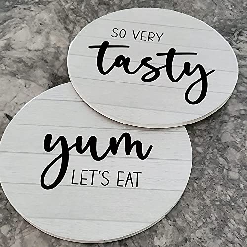 Stylish Trivets for Hot Dishes - Set of 2 - Ceramic Hot Pads for Kitchen Counter - Heat Resistant Mat - Trivets for Kitchen Counter - Farmhouse Style Hot Pot Holder - Trivets for Hot Pots and Pans