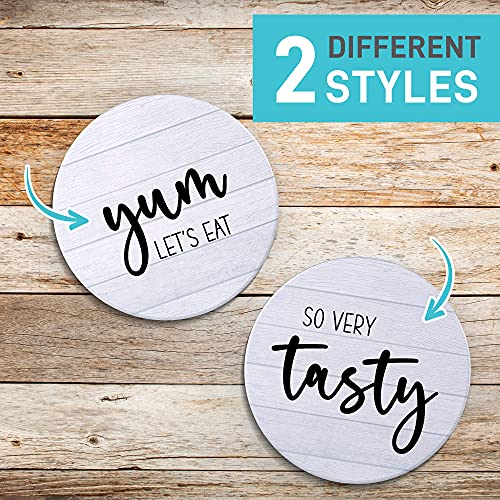 Stylish Trivets for Hot Dishes - Set of 2 - Ceramic Hot Pads for Kitchen Counter - Heat Resistant Mat - Trivets for Kitchen Counter - Farmhouse Style Hot Pot Holder - Trivets for Hot Pots and Pans