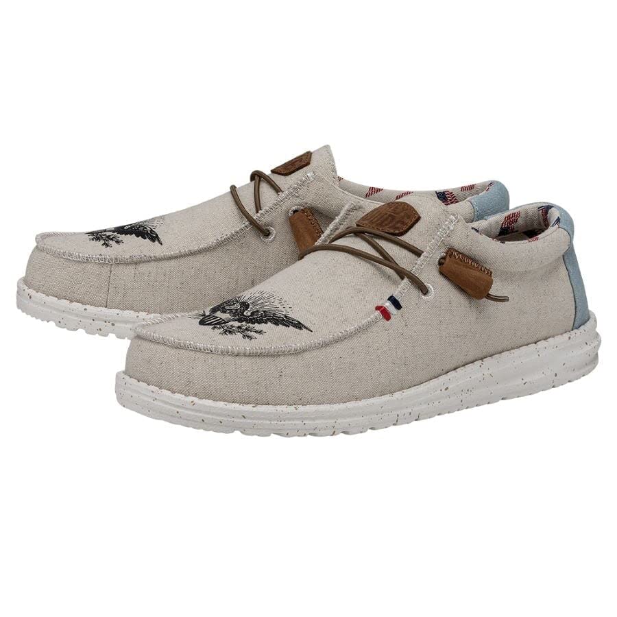 Hey Dude Wally Americana Eagle Size 12 | Men's Loafers | Men's Slip On Shoes | Comfortable & Light-Weight