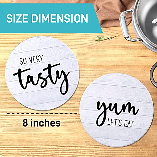 Stylish Trivets for Hot Dishes - Set of 2 - Ceramic Hot Pads for Kitchen Counter - Heat Resistant Mat - Trivets for Kitchen Counter - Farmhouse Style Hot Pot Holder - Trivets for Hot Pots and Pans