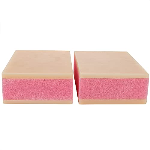 2 Pack Silicone Sponge Human Skin Injection Pad Training Model, Nurse Student Practice