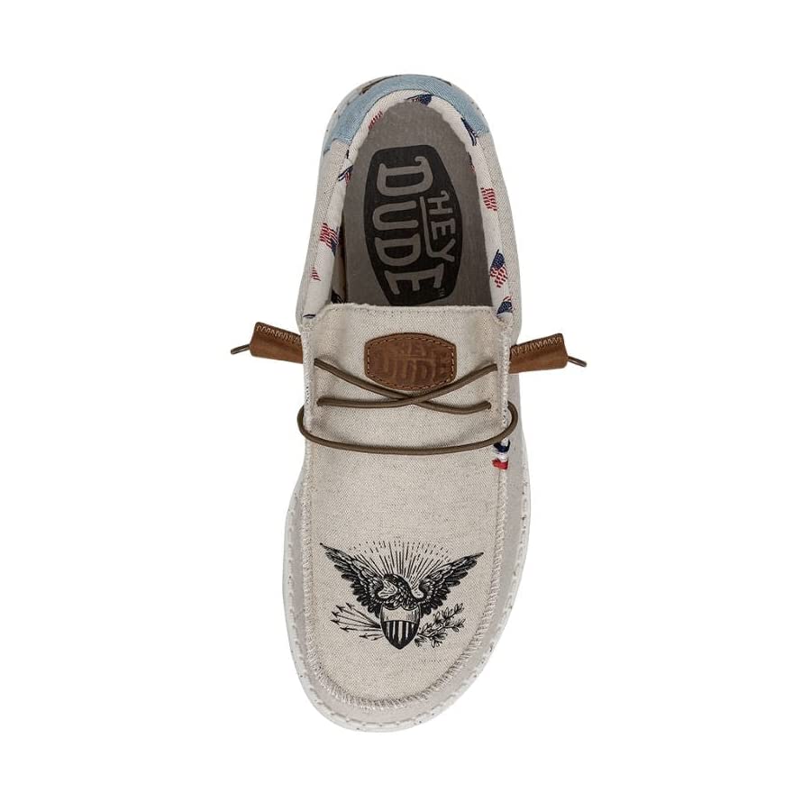 Hey Dude Wally Americana Eagle Size 12 | Men's Loafers | Men's Slip On Shoes | Comfortable & Light-Weight