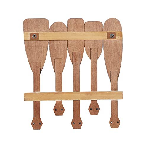 Deco 79 Wood 5 Hangers Wall Hook, 23" x 4" x 26", Blue