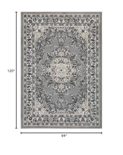 Antep Rugs Oriental 8x10 Traditional Medallion Indoor Area Rug Siesta (Gray Beige, 7'10" x 10')
