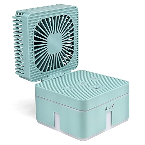 ZZCC USB Air Circulator Fan Mini Misting Fans Rechargeable Fold Ultra-light Portable 3 Speeds Modes, for Bedroom Livingroom Office (Blue)
